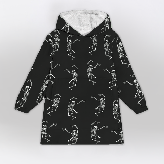 Skeleton Dancing Blanket Hoodie Snug Savvy