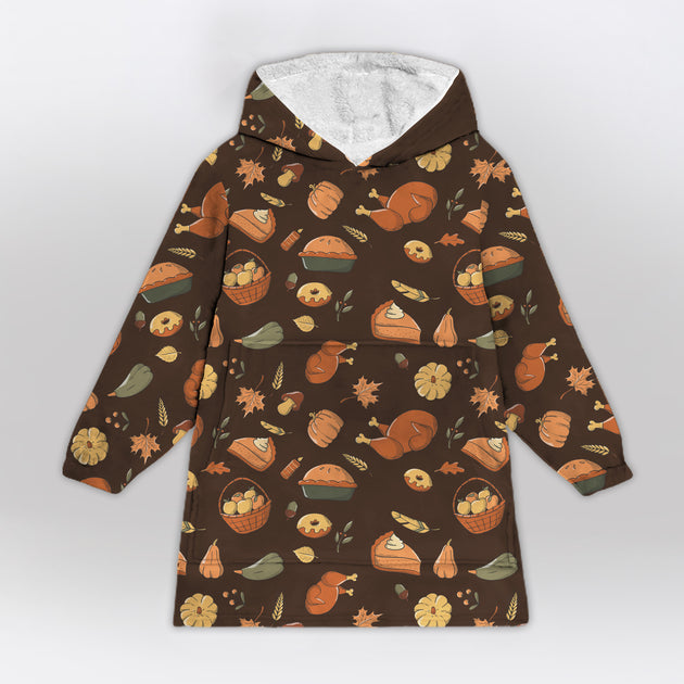 Thanksgiving Dinner Blanket Hoodie Snug Savvy
